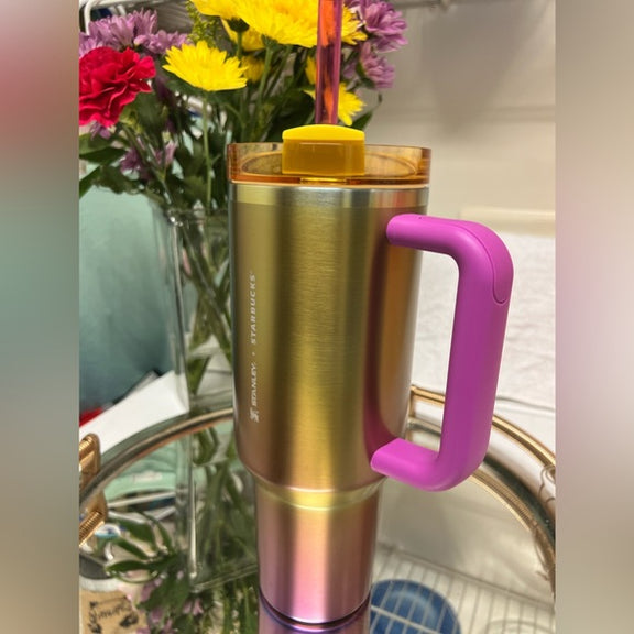 Gold Gradient Stanley + Starbucks Summer 2025 Tumbler 40 oz Exclusive ...